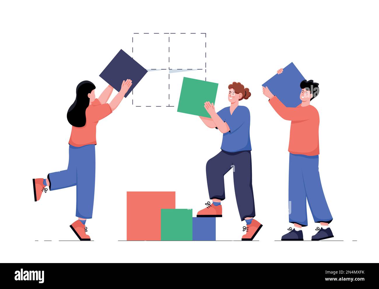 Abstract teamwork process Stock Vector Image & Art - Alamy