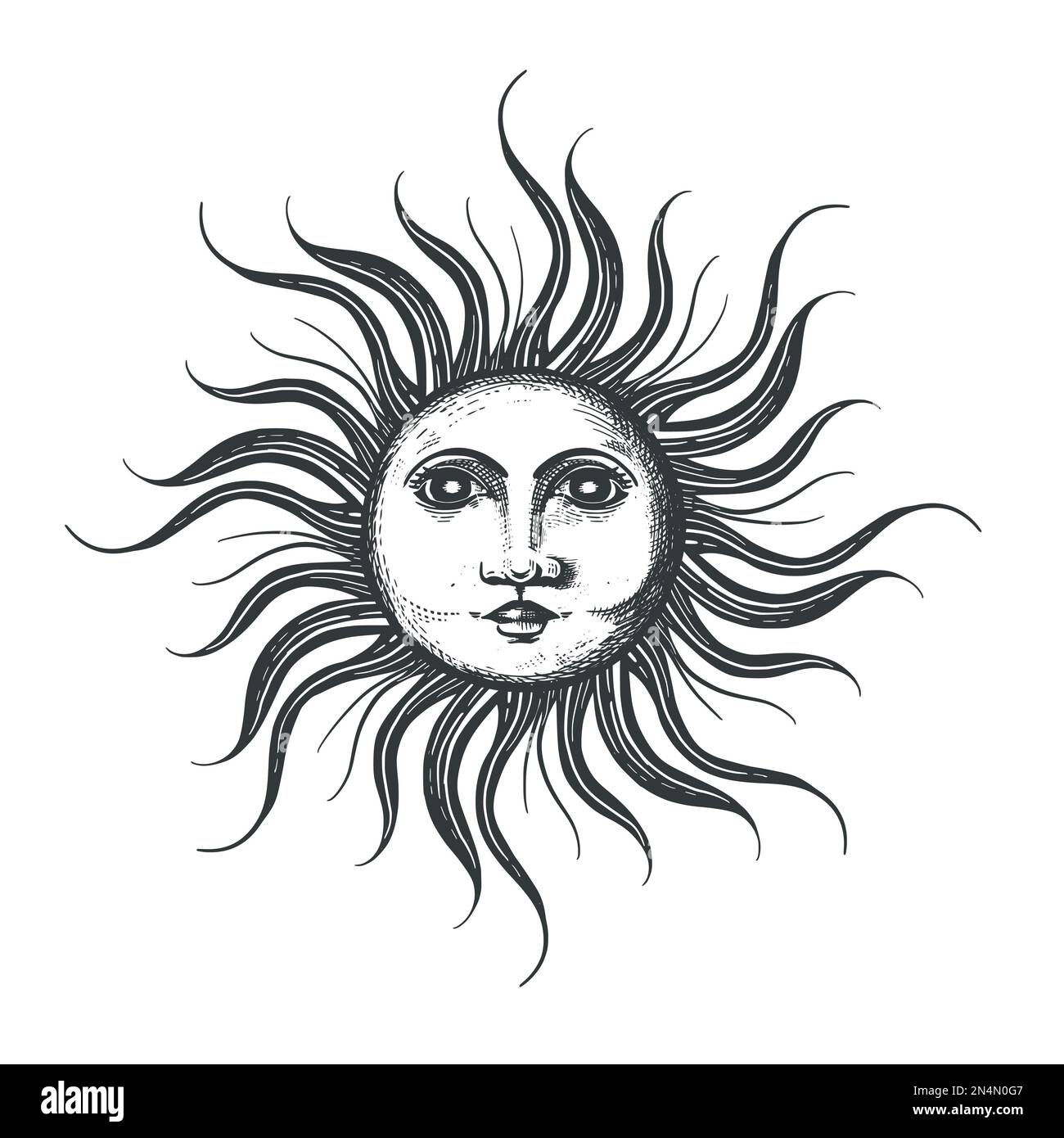 Sun in vintage style. sun vector Stock Vector Image & Art - Alamy