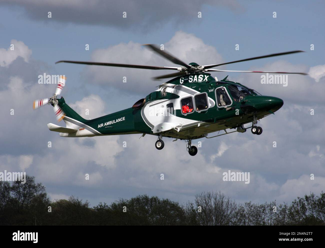 An Agusta-Westland AW-169 air ambulance helicopter operated by ...