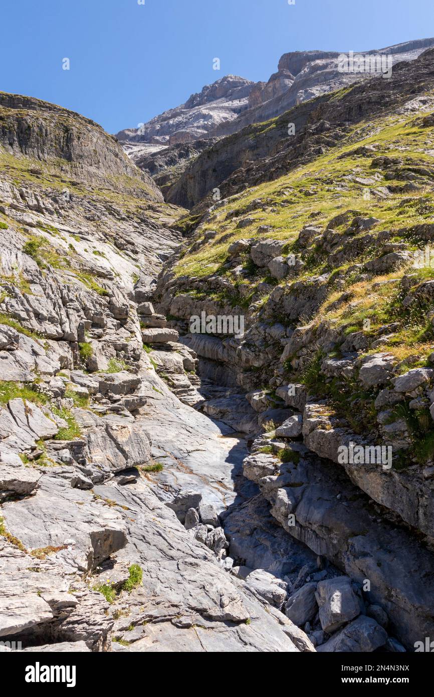 Pyrenees mountains view with canyon and dramatic landscape in National ...