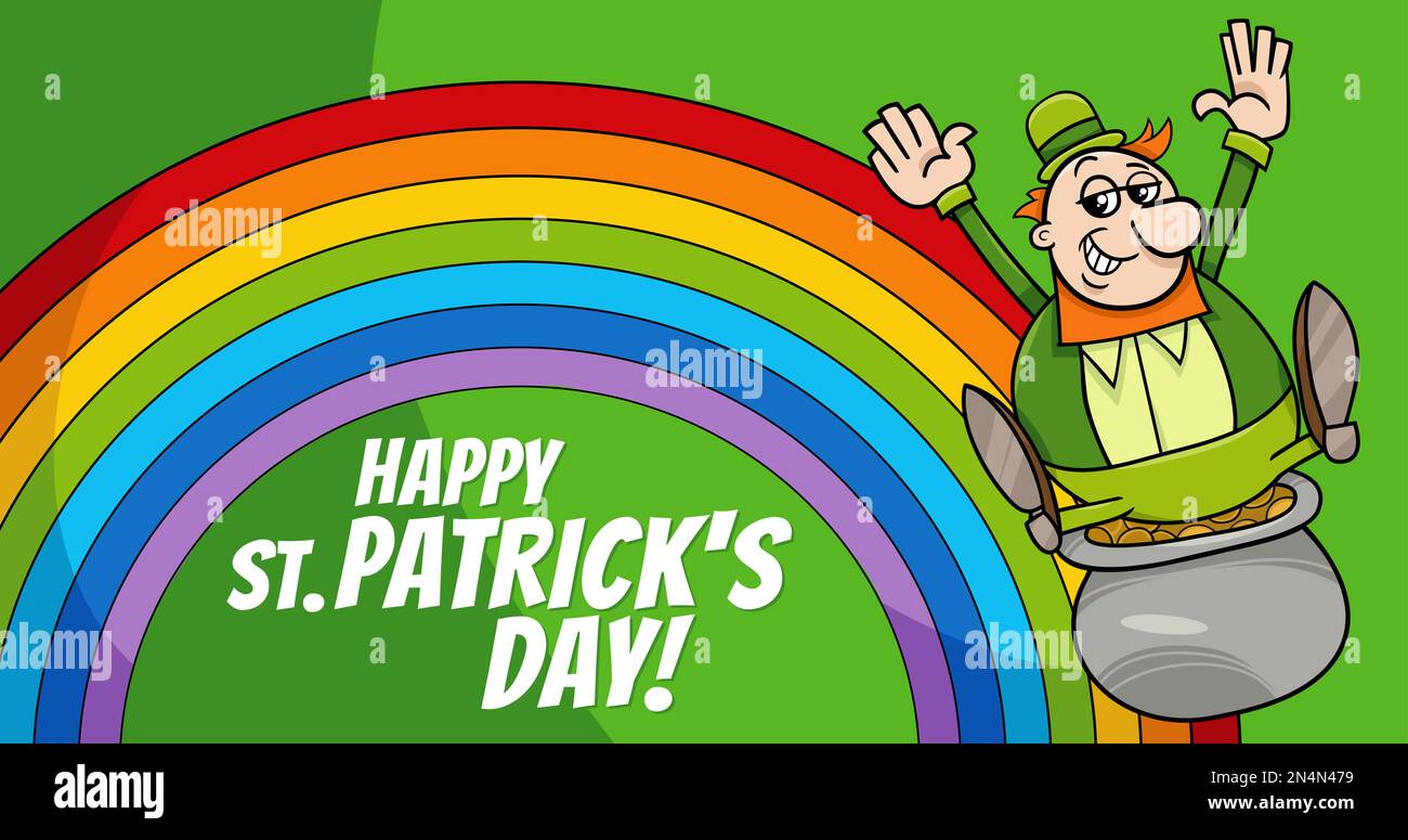 Cartoon illustration of Saint Patrick Day design with Leprechaun ...