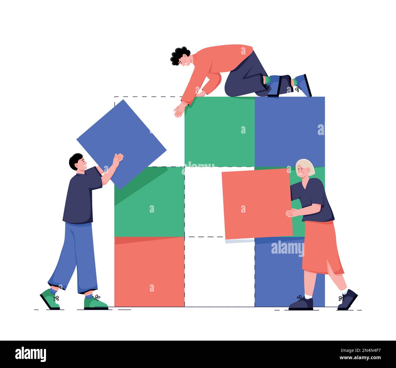 Abstract teamwork process Stock Vector Image & Art - Alamy