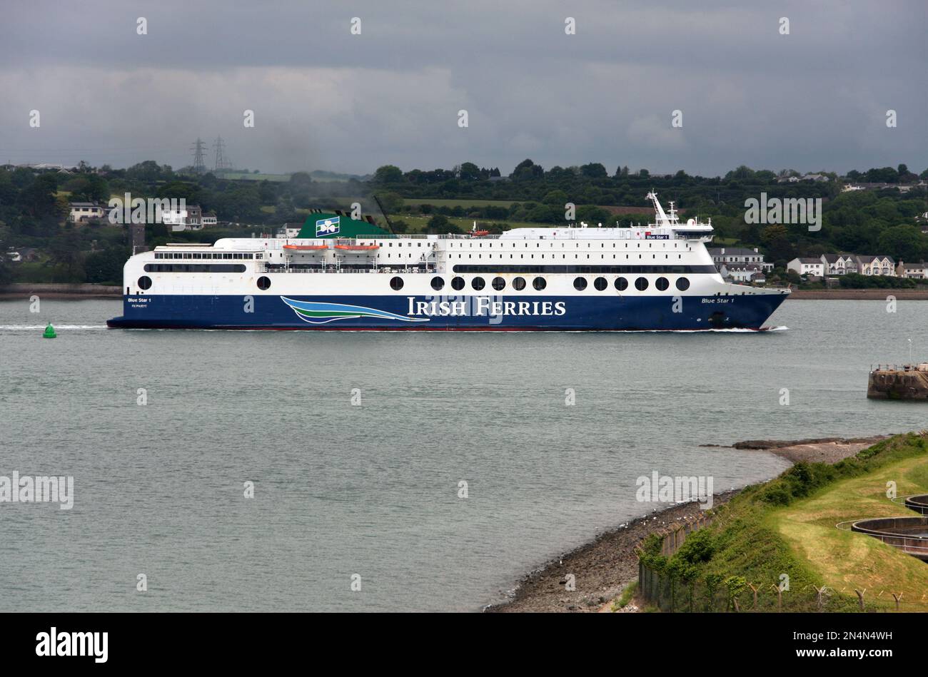 Ferry Blue Star 1 of Irish Ferries arrives at Pembroke Dock Wales from ...