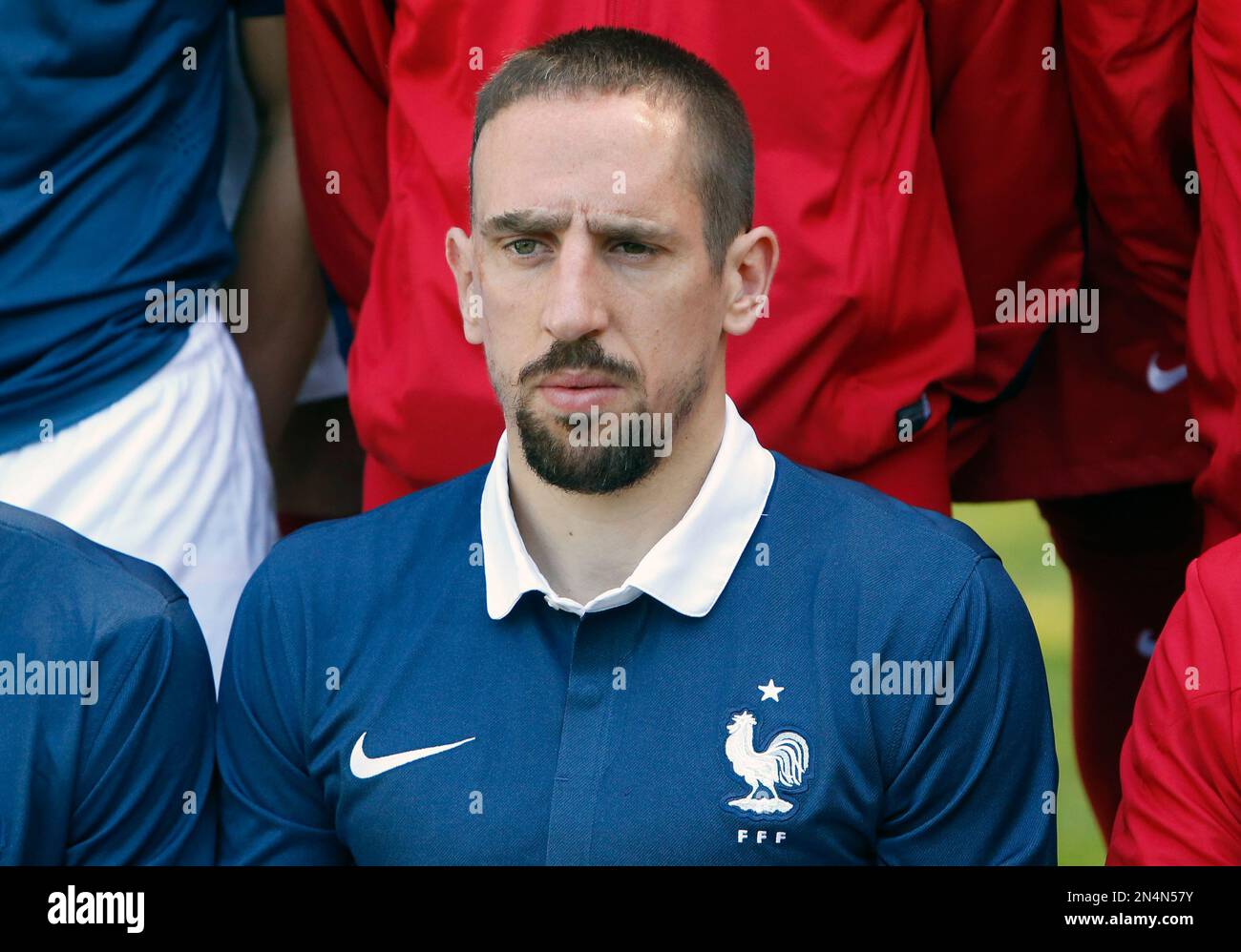 France's forward Franck Ribery poses for the team picture at the French ...
