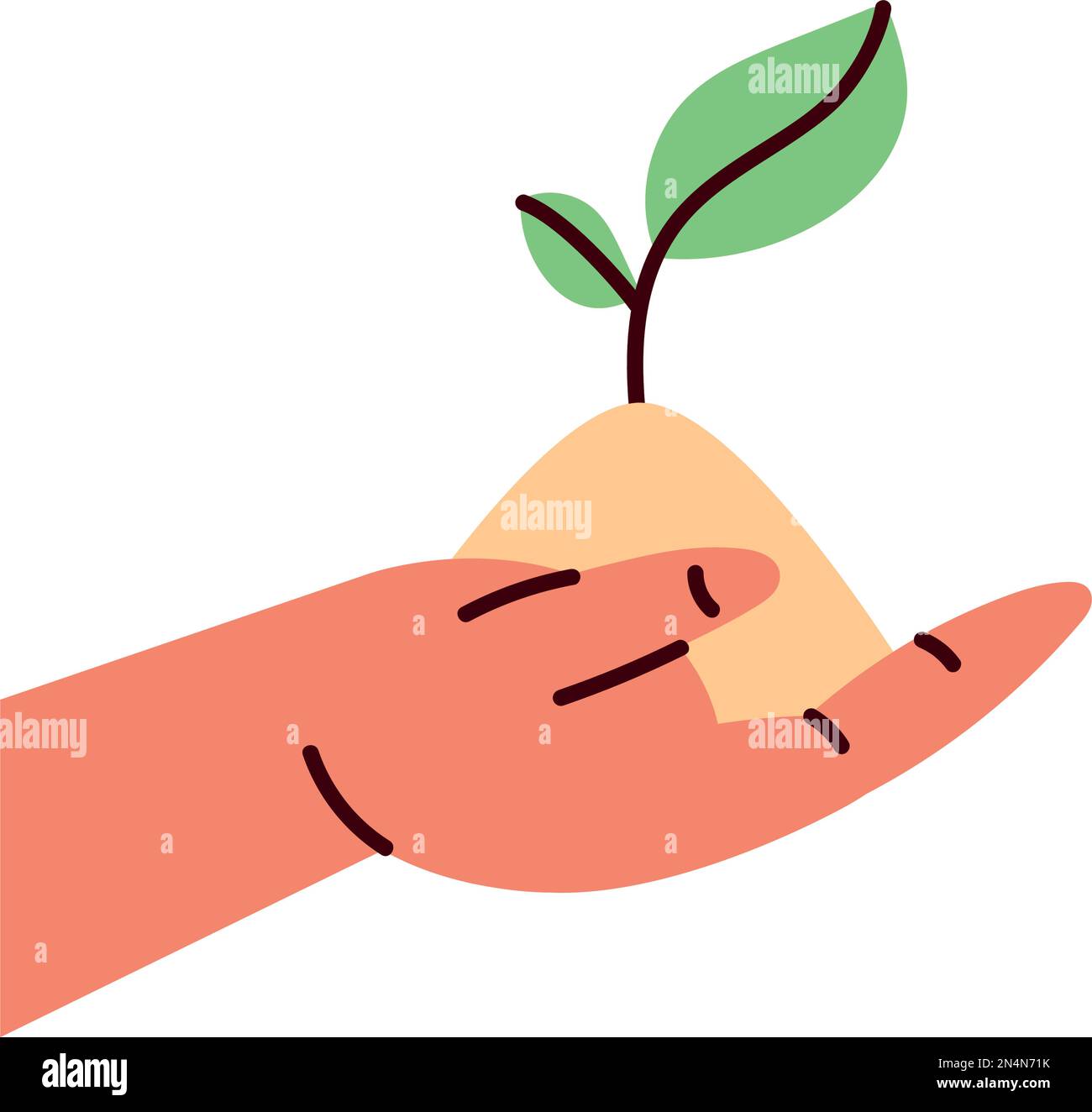 hand lifting plant ecology icon Stock Vector Image & Art - Alamy