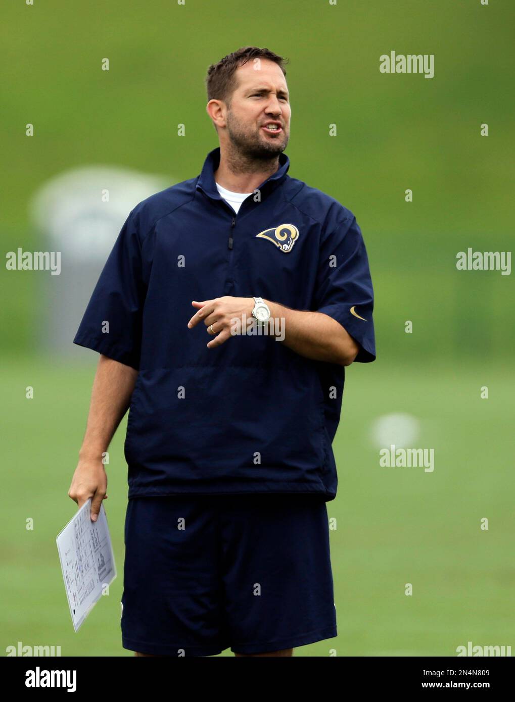 St. Louis Rams offensive coordinator Brian Schottenheimer during an ...