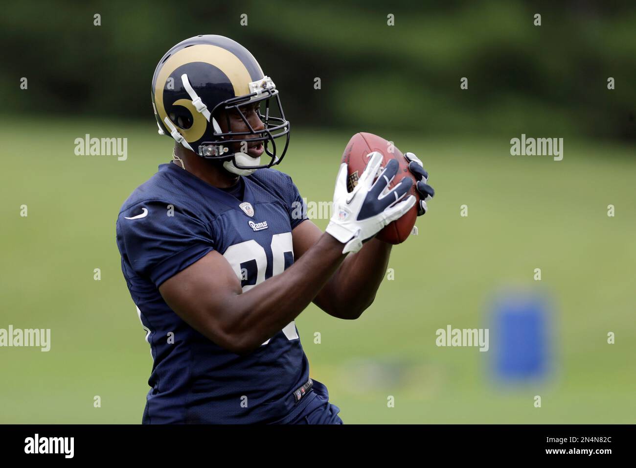 St. Louis Rams tight end Jared Cook catches a pass during an organized ...