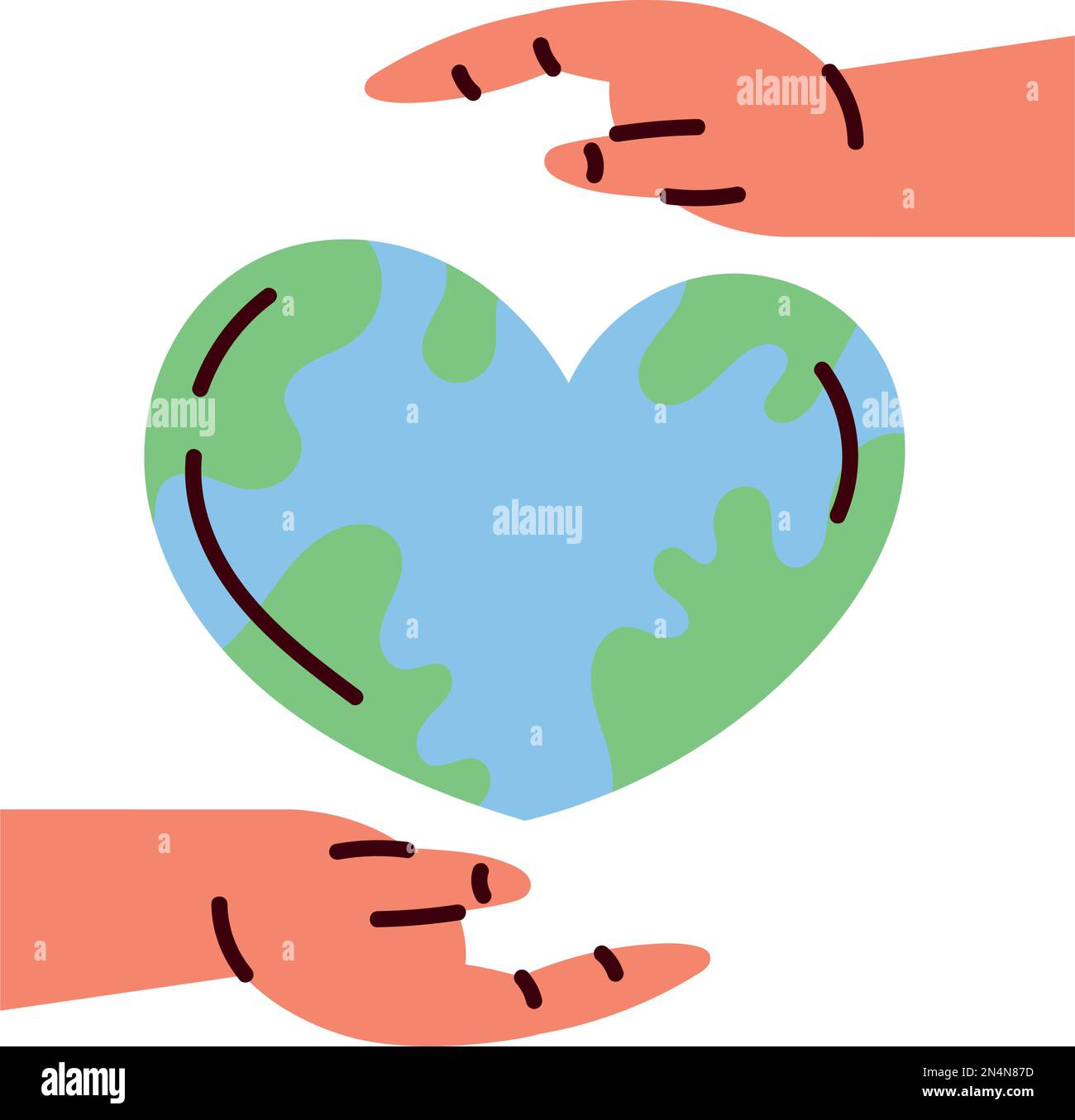 hands protecting planet earth heart icon Stock Vector Image & Art - Alamy