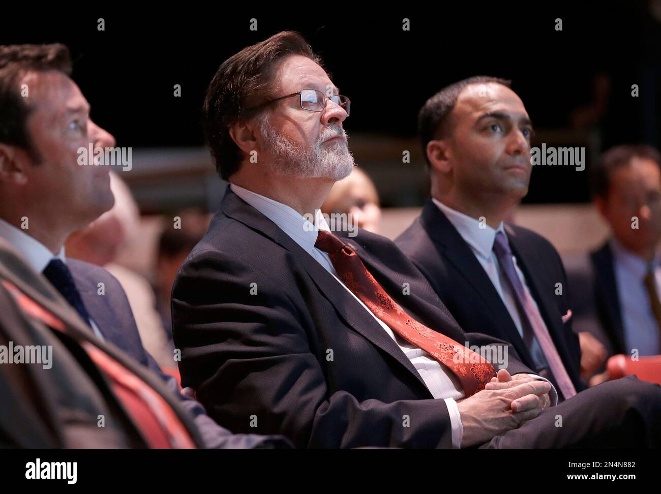 San Francisco 49ers co-chairman John York, center, and team president ...
