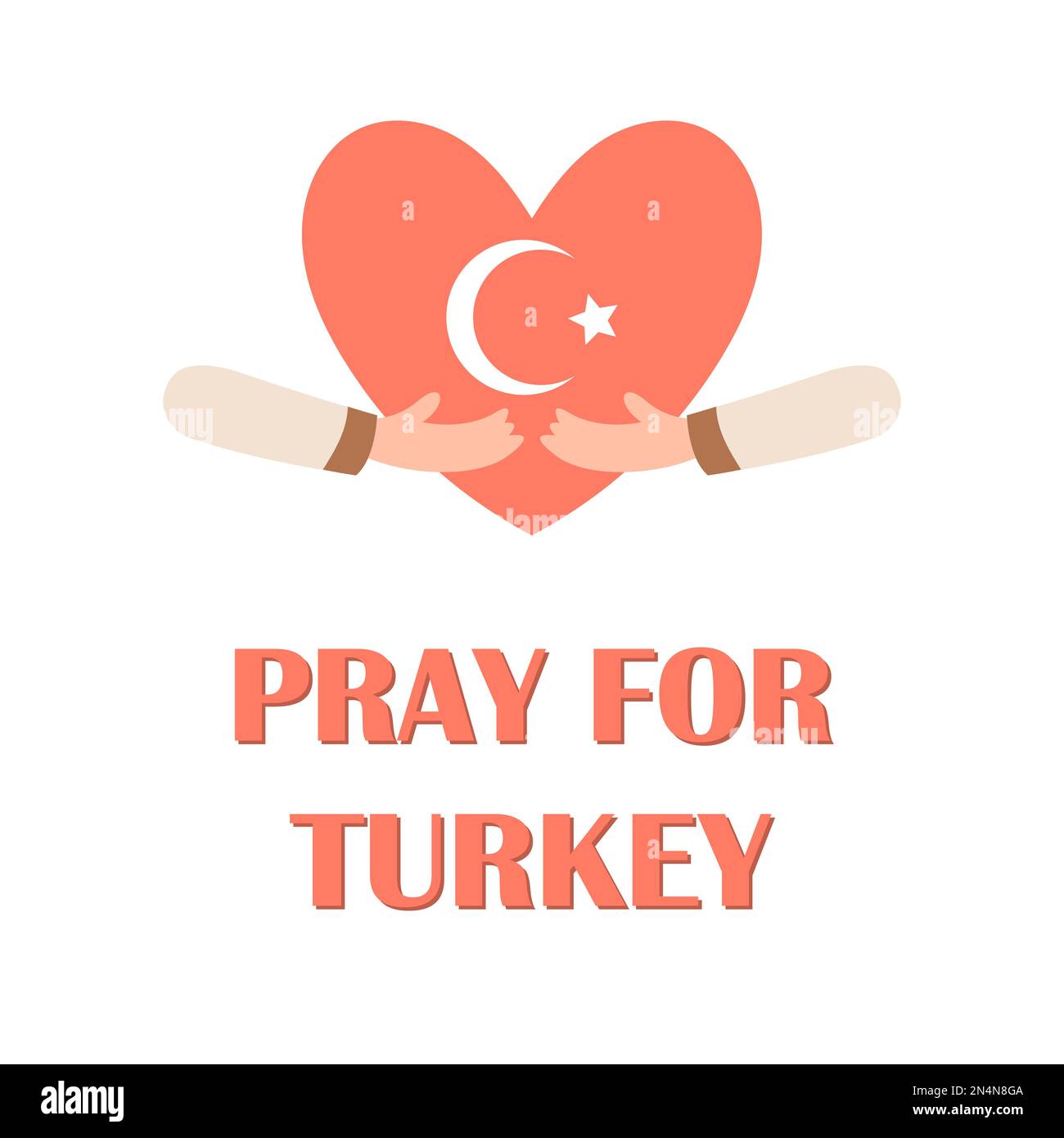 Pray for Turkey. Earthquake in Turkey. Heart in heads Stock Vector ...