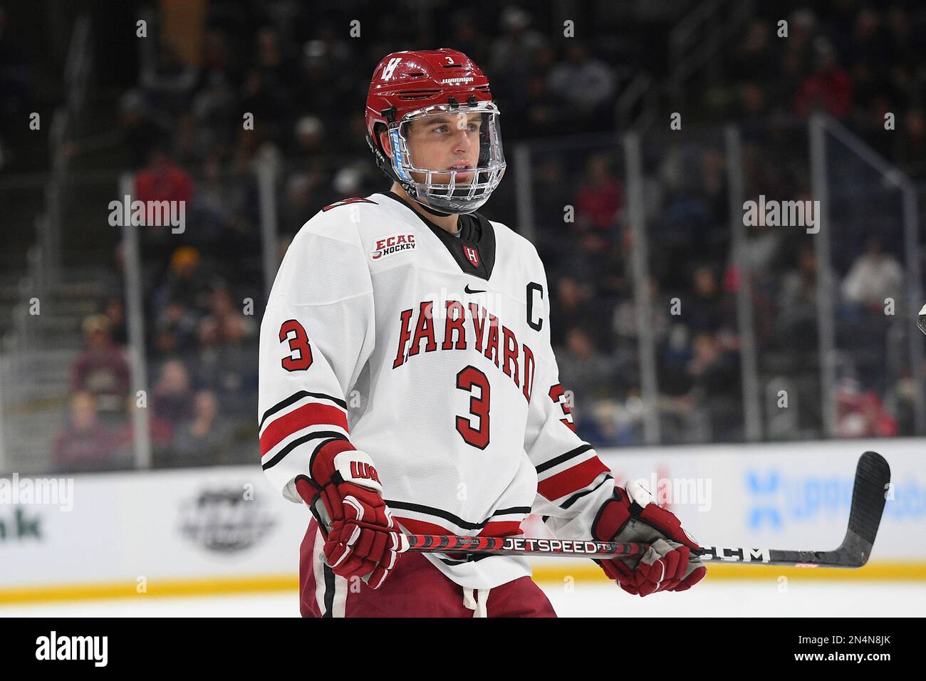 BOSTON, MA - FEBRUARY 06: Harvard Crimson defenseman Henry Thrun (3 ...