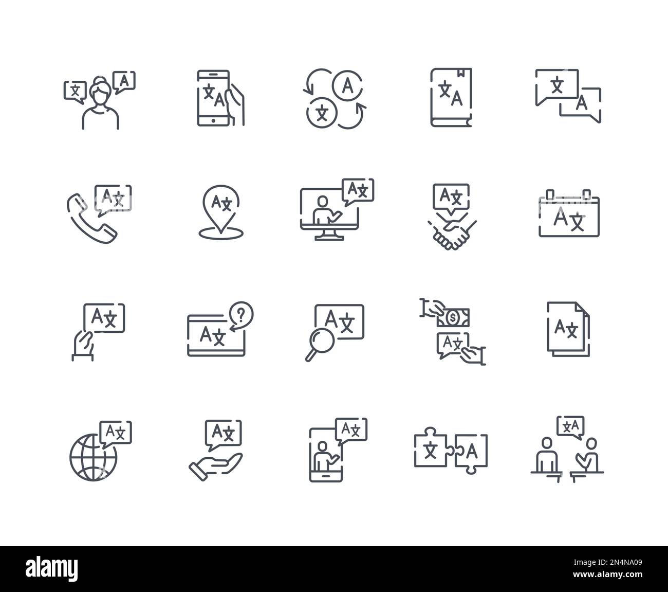 Translation language icon cartoon hi-res stock photography and images ...