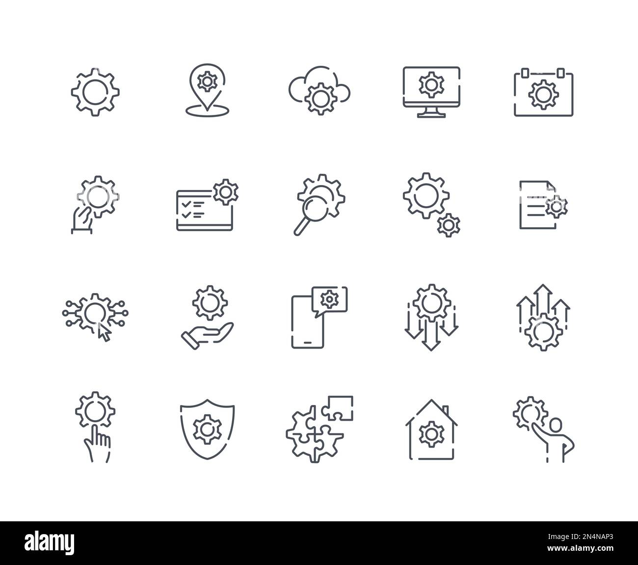 Puzzle line icon engineering Stock Vector Images - Alamy