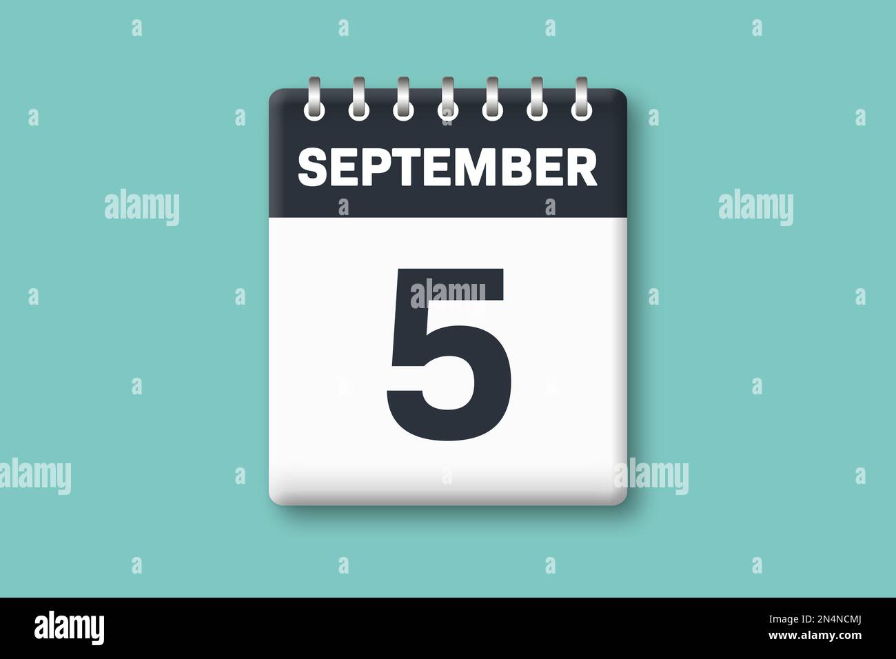 September 5 - Calender Page / Sheet with Date - 5th of September on ...