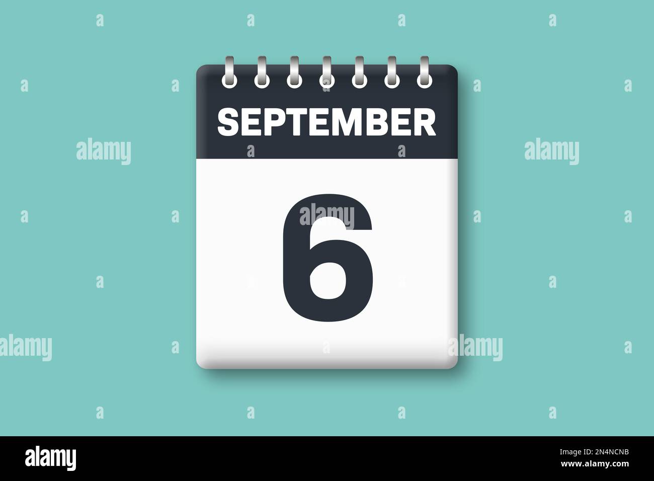 September 6 - Calender Page / Sheet with Date - 6th of September on ...