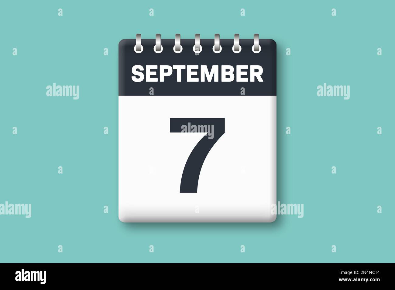 September 7 - Calender Page / Sheet with Date - 7th of September on ...