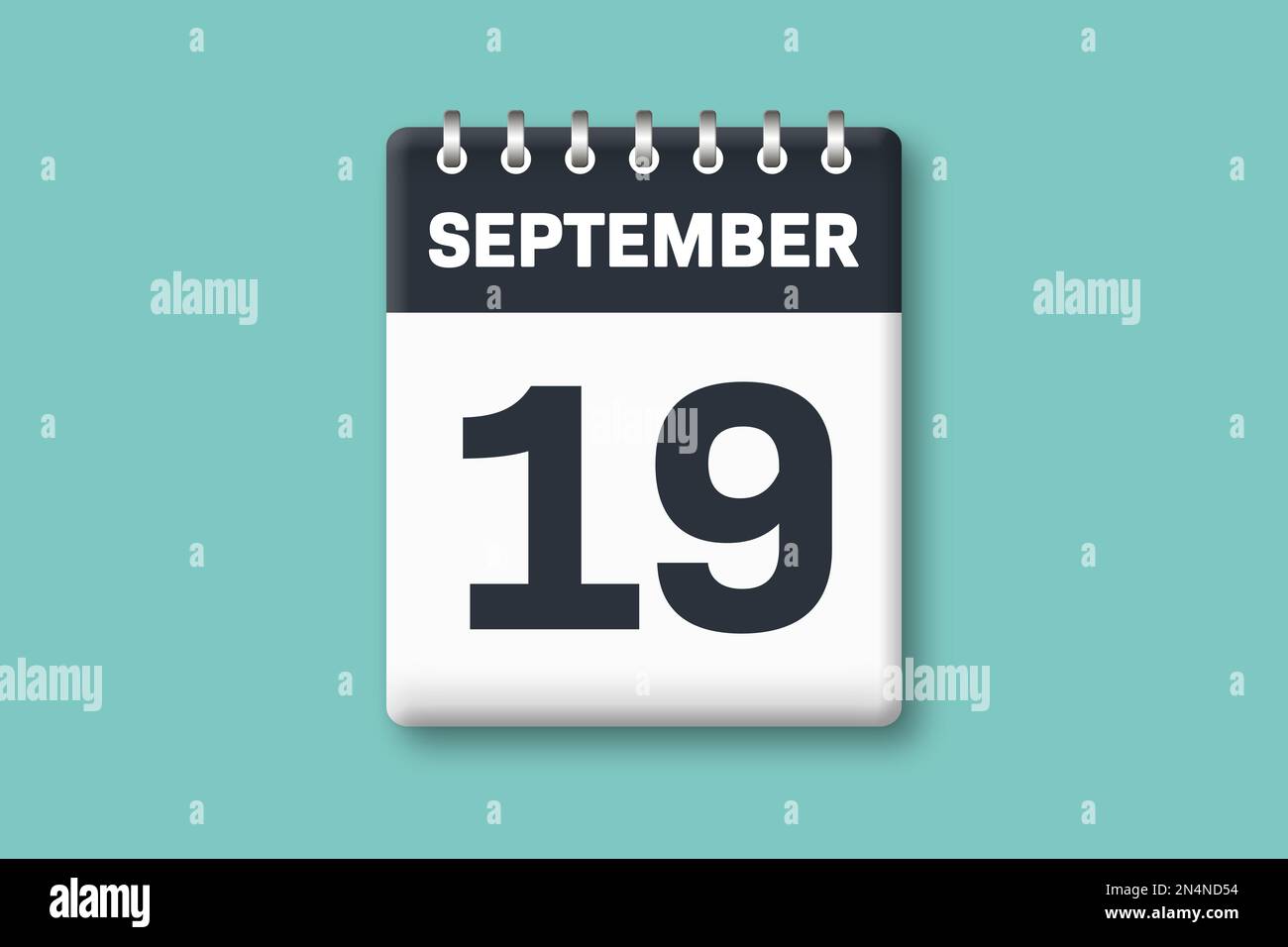 September 19 - Calender Page / Sheet with Date - 19th of September on ...