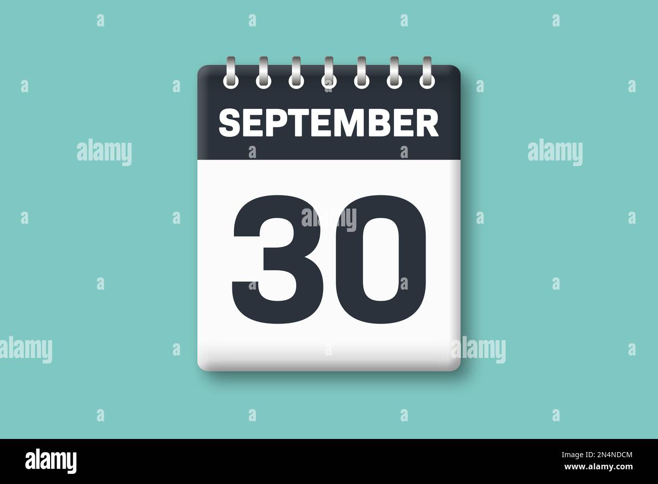 September 30 - Calender Page / Sheet with Date - 30th of September on ...