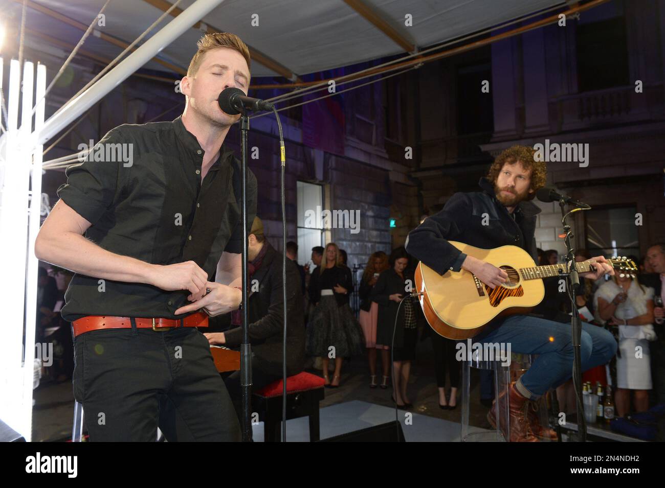 Ricky Wilson and Simon Rix of Kaiser Chiefs on stage during the Royal ...
