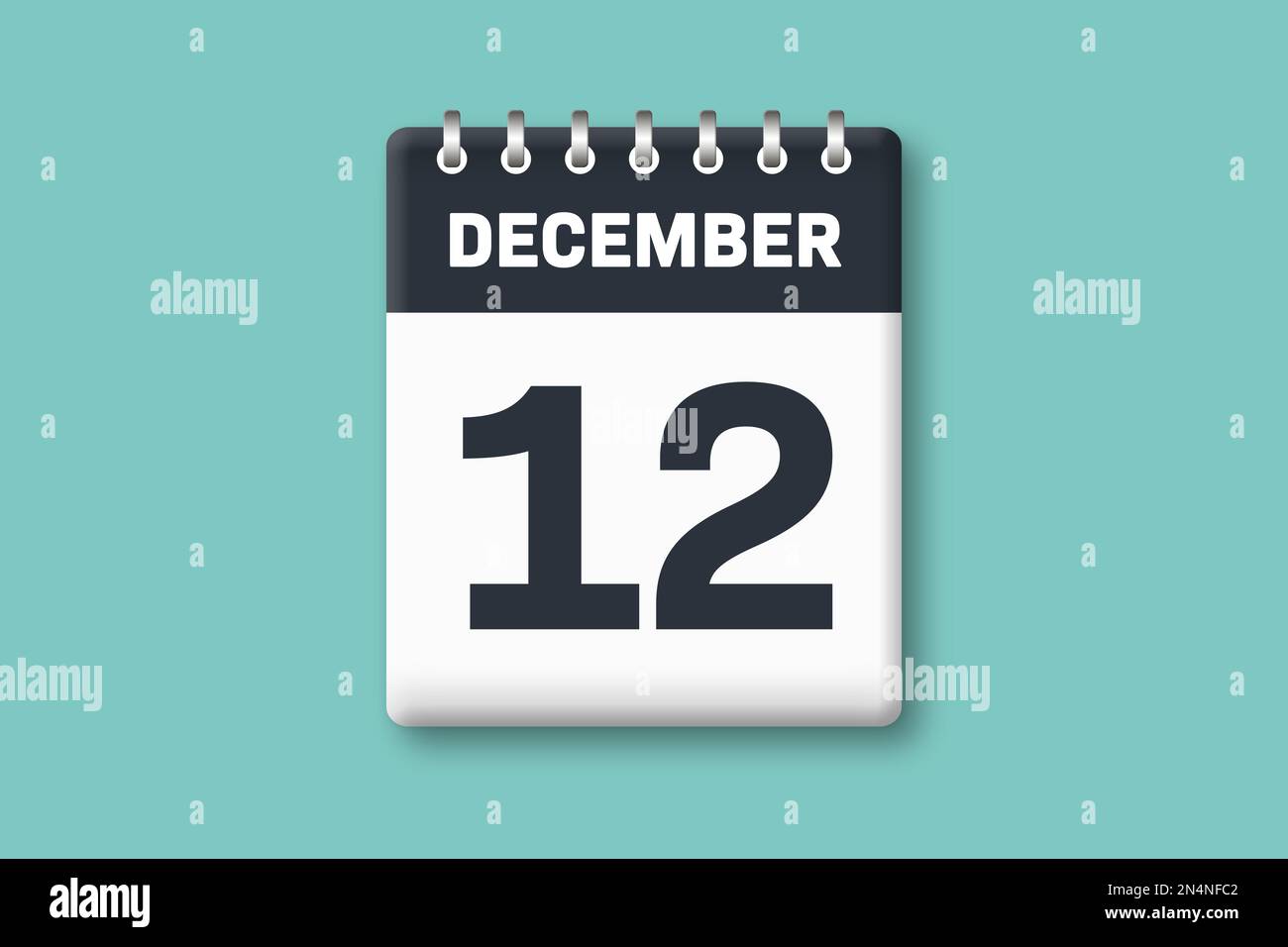 December 12 - Calender Page / Sheet with Date - 12th of December on ...