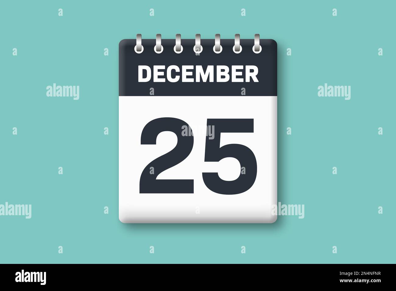 December 25 - Calender Page / Sheet with Date - 25th of December on ...