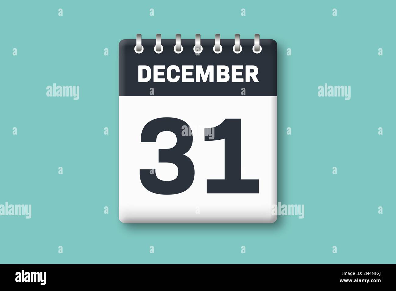 December 31 - Calender Page / Sheet with Date - 31st of December on ...