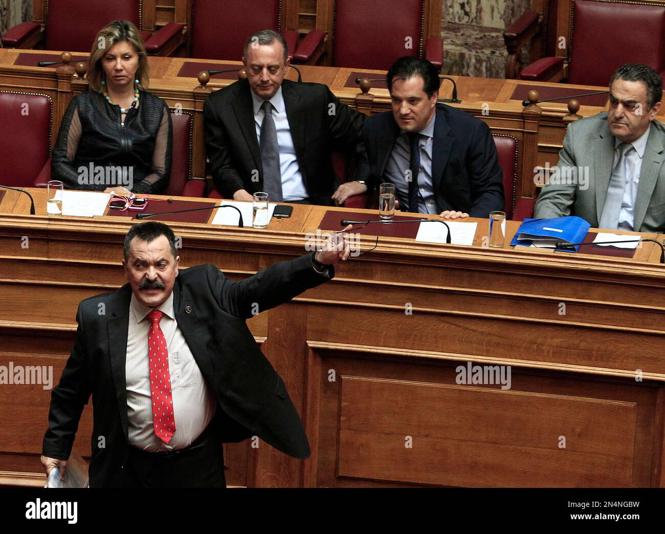 Lawmaker of the far-right political party, Golden Dawn, Christos Pappas ...