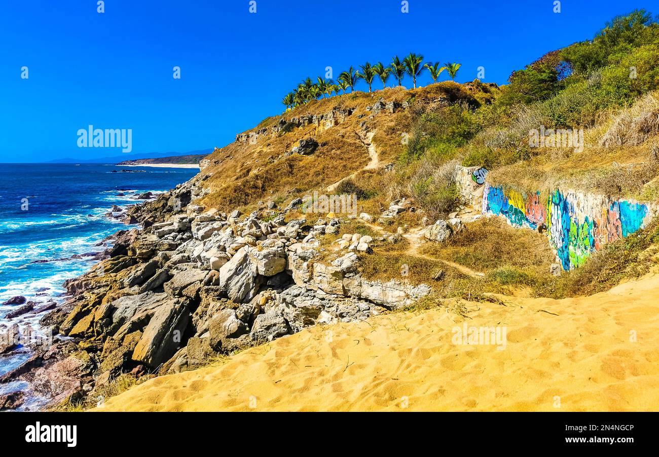 Beautiful rocks cliffs stones and boulders and huge big surfer waves ...