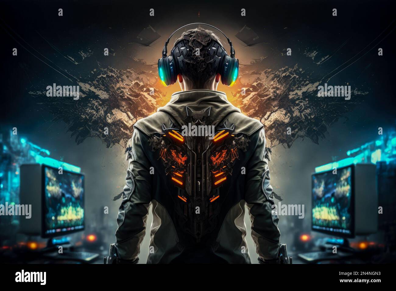 Professional eSports gamer in front of pc playing games Stock Photo - Alamy