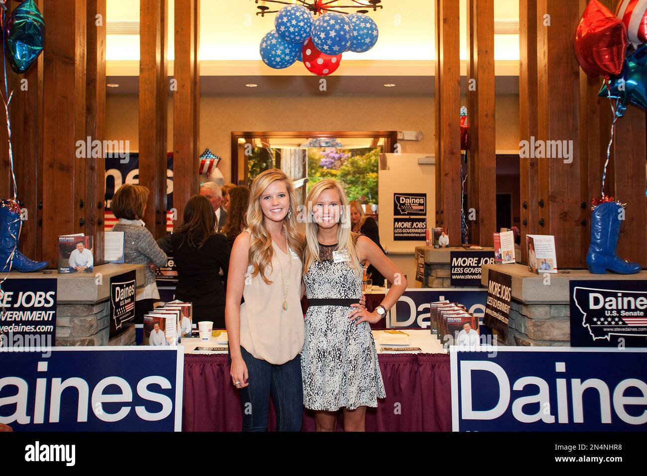 Caroline Daines, left, and Annie Daines, daughters of Rep. Steve Daines ...