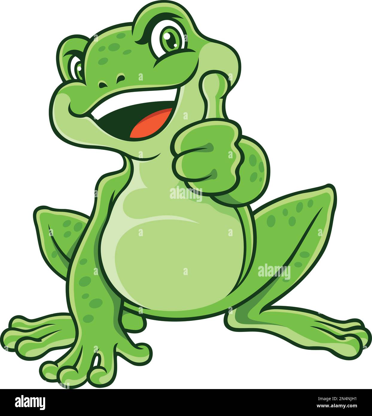 Frog Character with Smile and Thumbs Up Stock Vector Image & Art - Alamy