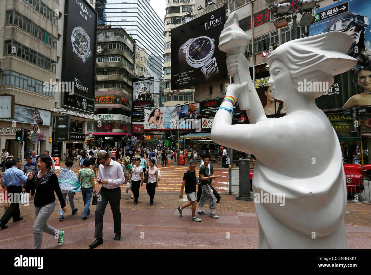 A statue of the Goddess of Democracy to symbolize the 1989 pro ...