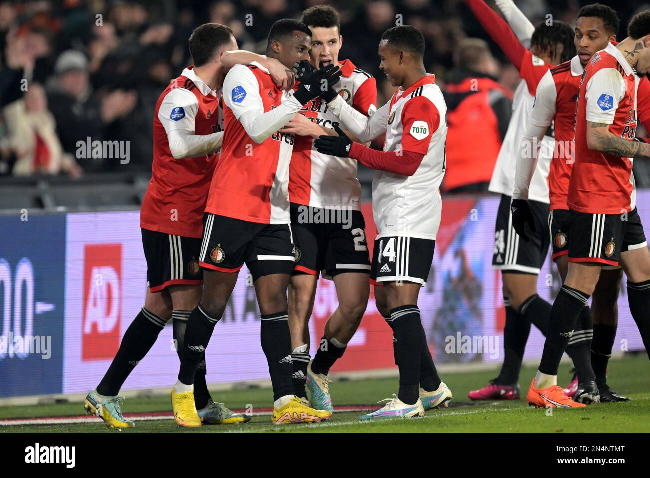 ROTTERDAM - (lr) Orkun Kokcu of Feyenoord, Javairo Dilrosun of Feyenoord, Oussama Idrissi of ...