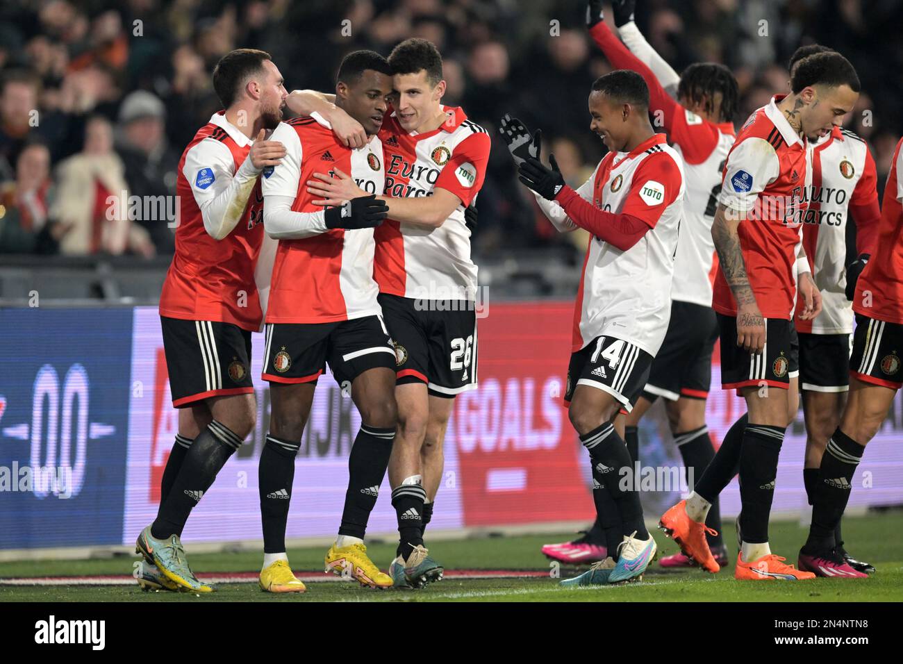 ROTTERDAM - (lr) Orkun Kokcu of Feyenoord, Javairo Dilrosun of Feyenoord, Oussama Idrissi of ...