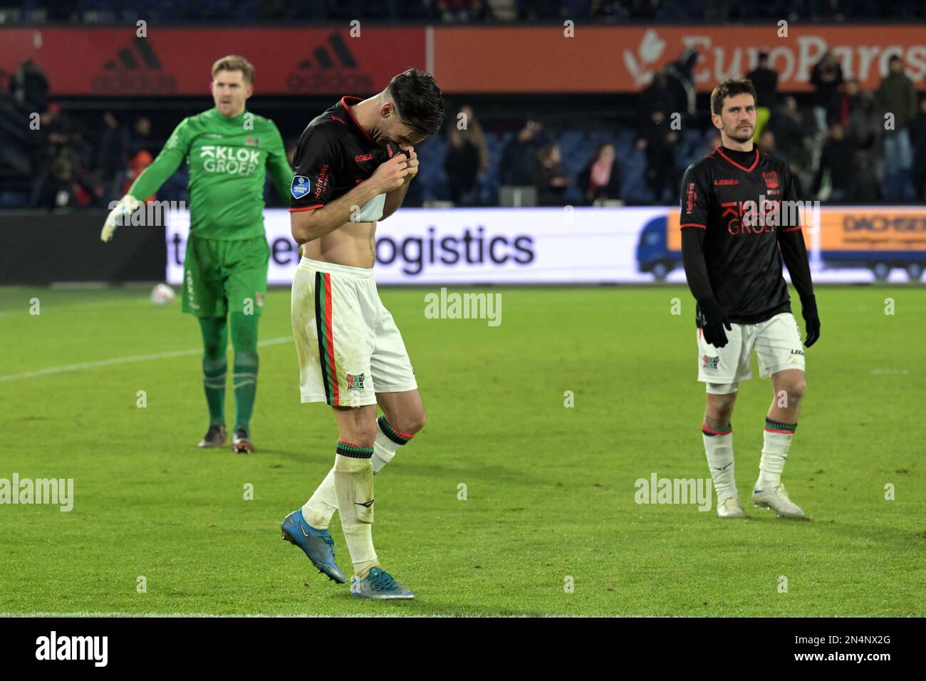 ROTTERDAM - Players of NEC disappointed during the round of 16 of the ...