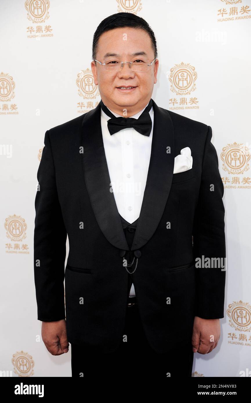 Wang Kun arrives at the Huading Film Awards held at the Ricardo Montalban Theater on Sunday ...