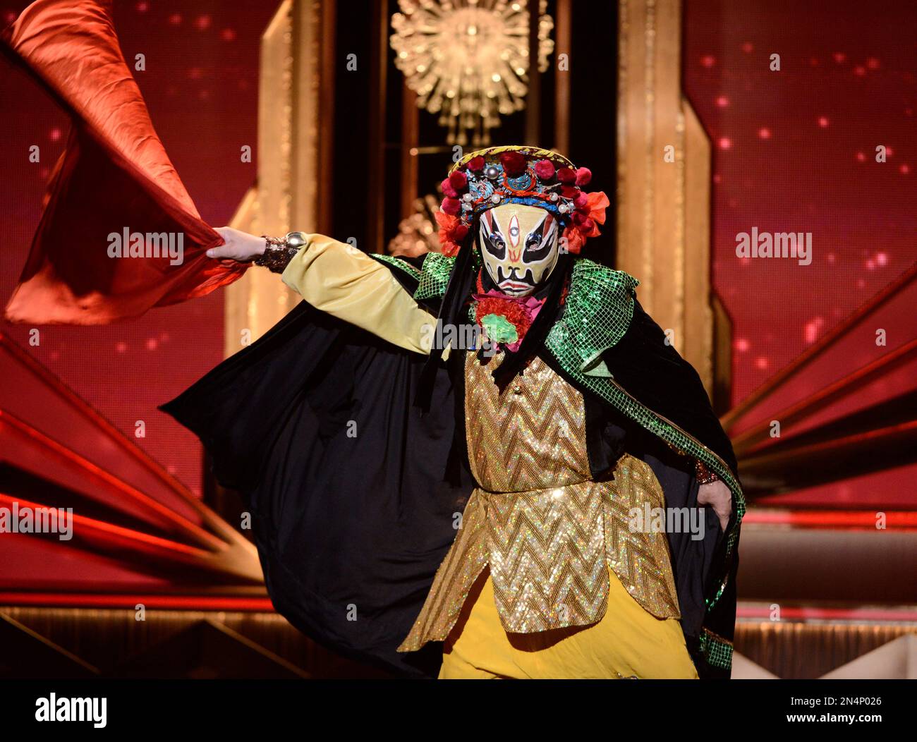 Master Zhao performs on stage at the Huading Film Awards at the Ricardo ...