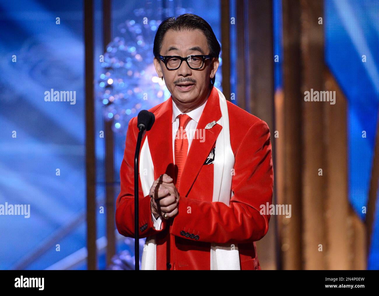 George Cheung speaks on stage at the Huading Film Awards at the Ricardo ...