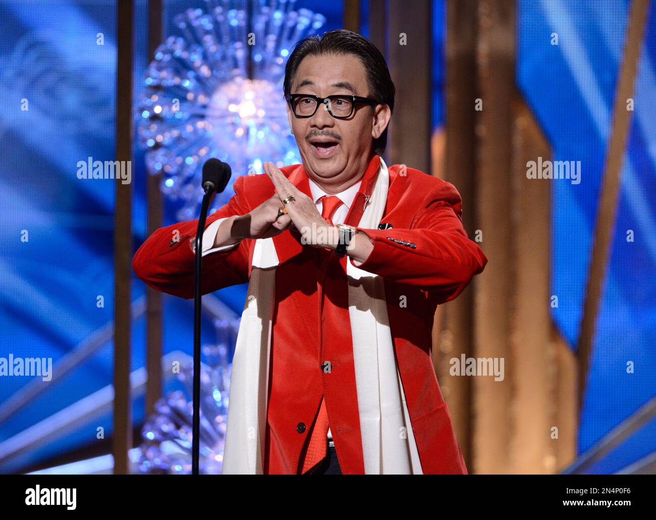 George Cheung speaks on stage at the Huading Film Awards at the Ricardo ...