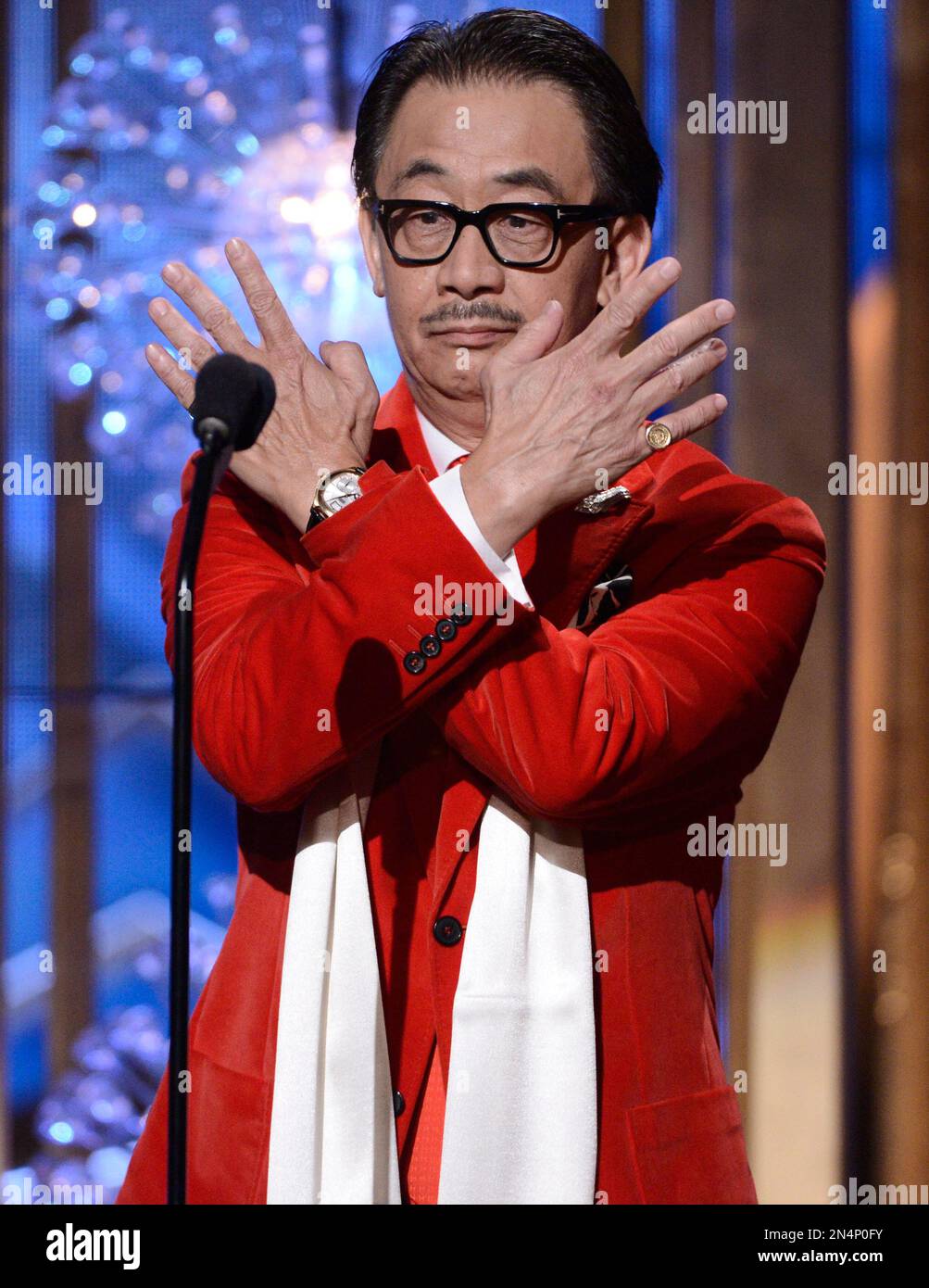 George Cheung speaks on stage at the Huading Film Awards at the Ricardo ...