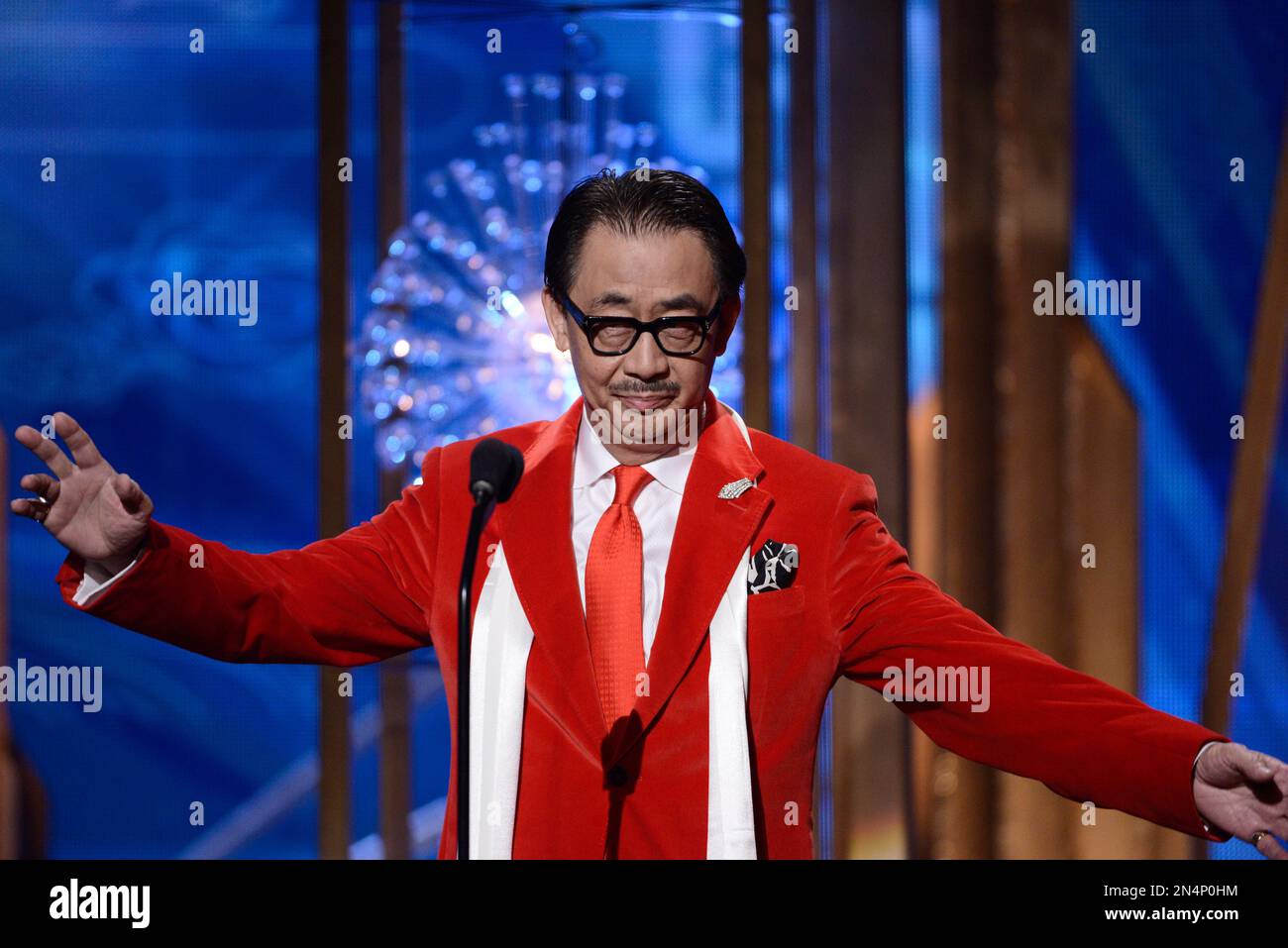 George Cheung speaks on stage at the Huading Film Awards at the Ricardo ...
