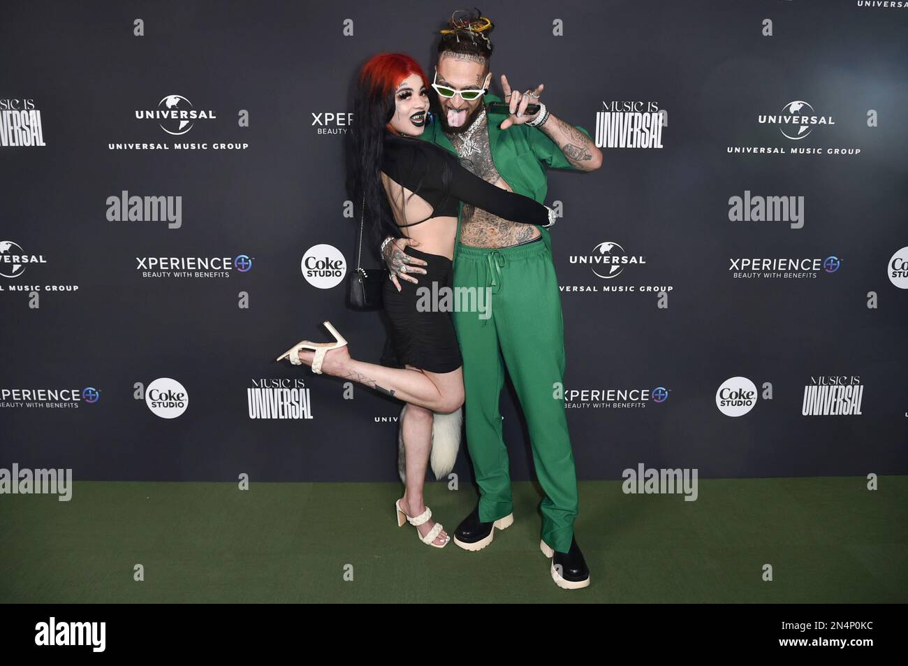 Keyawna Nikole and Ink Whore arrive at the Universal Music Group Grammy ...