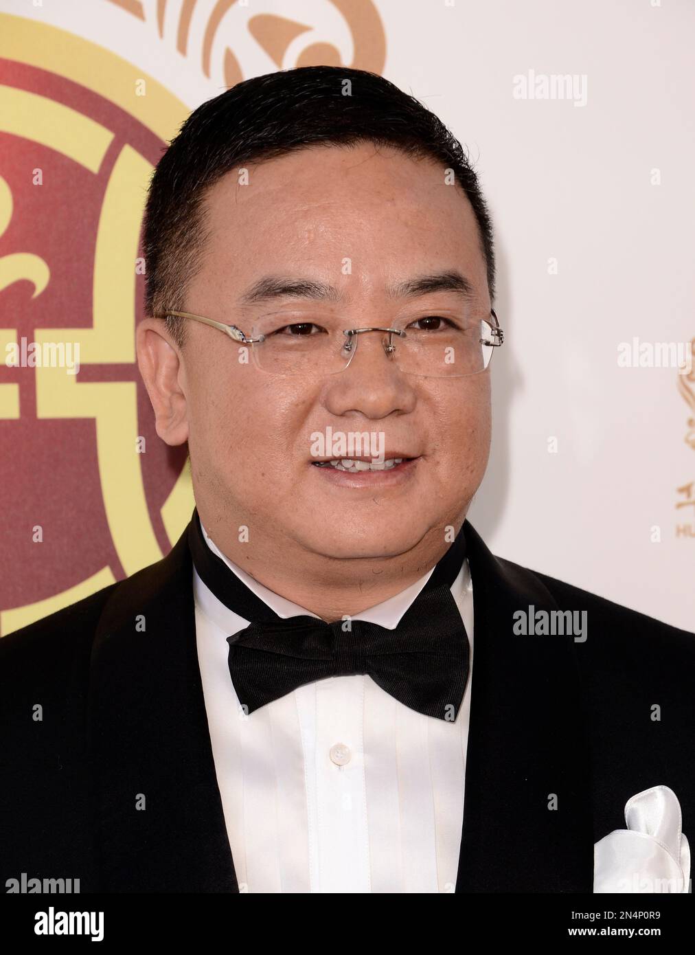 Chairman of Global Talents Media Group Wang Kun arrives at the Huading ...