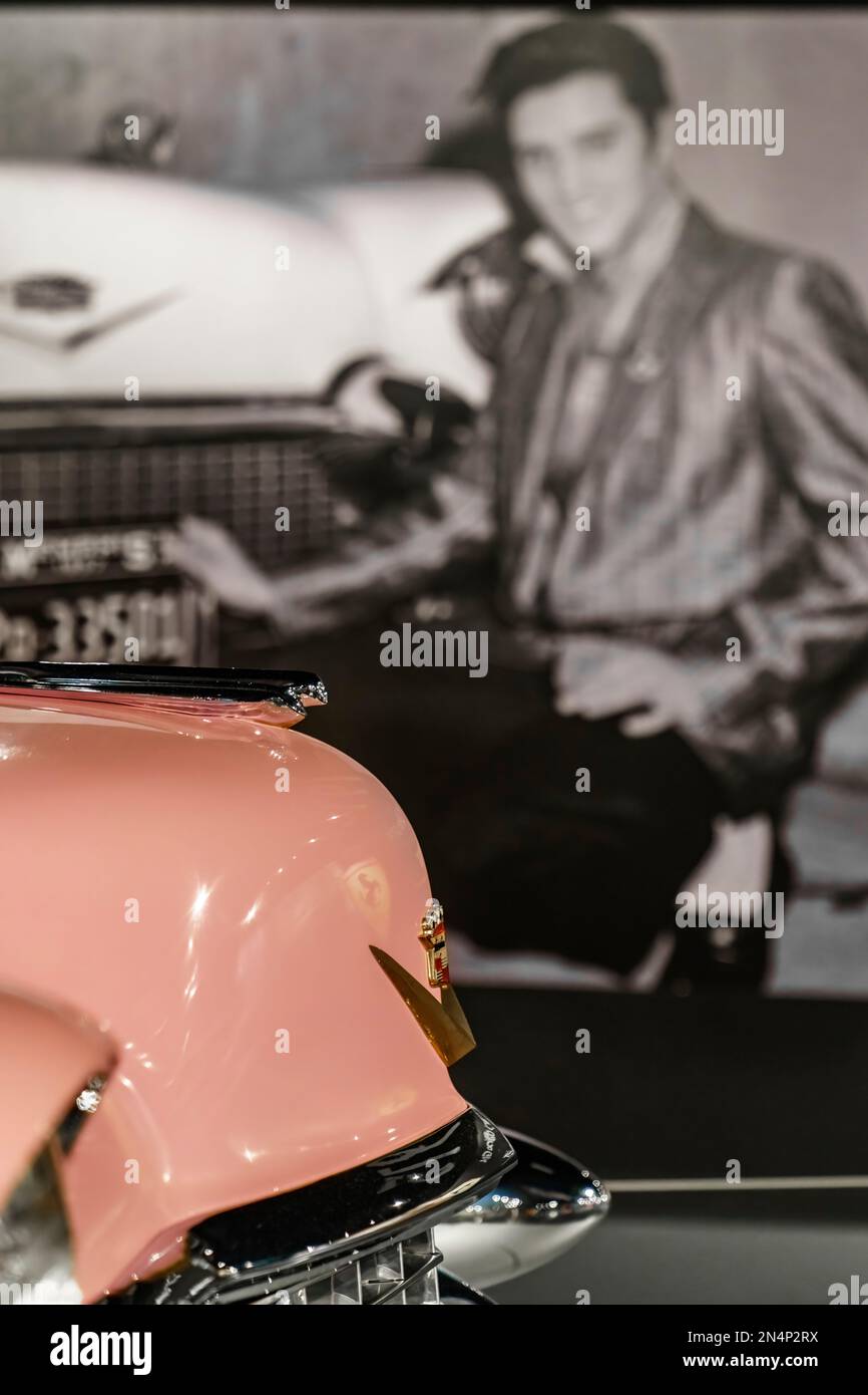 His Pink Cadillac on display at Elvis Presley's Memphis Entertainment ...