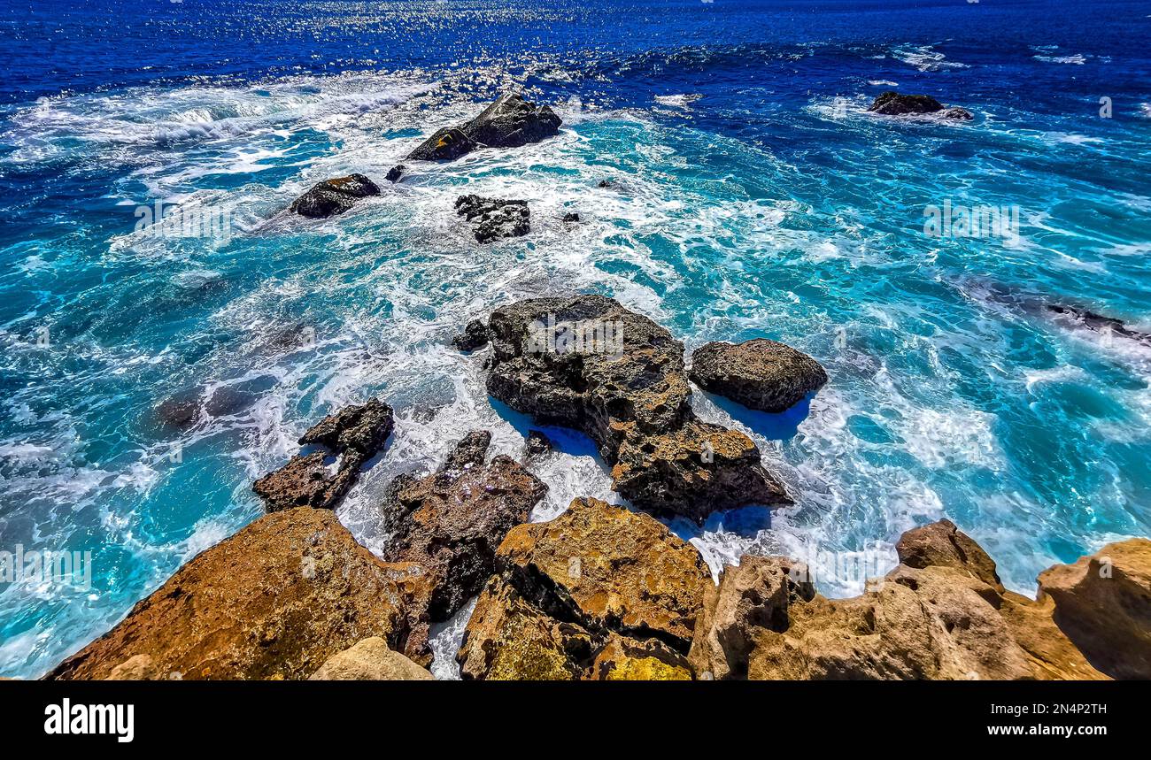 Beautiful rocks cliffs stones and boulders and huge big surfer waves ...