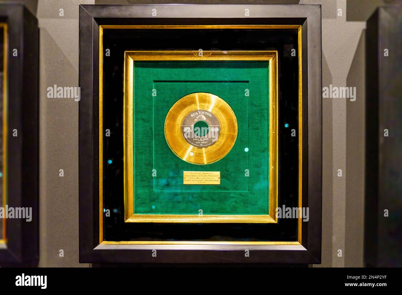 The 1957 Don’t Be Cruel Gold Record displayed in the Elvis Presley's ...
