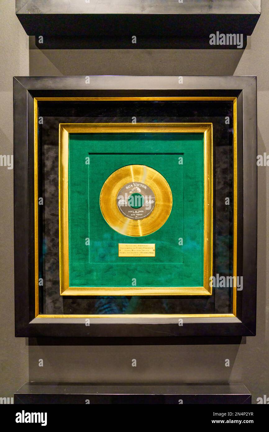 The 1957 Don’t Be Cruel Gold Record displayed in the Elvis Presley's ...