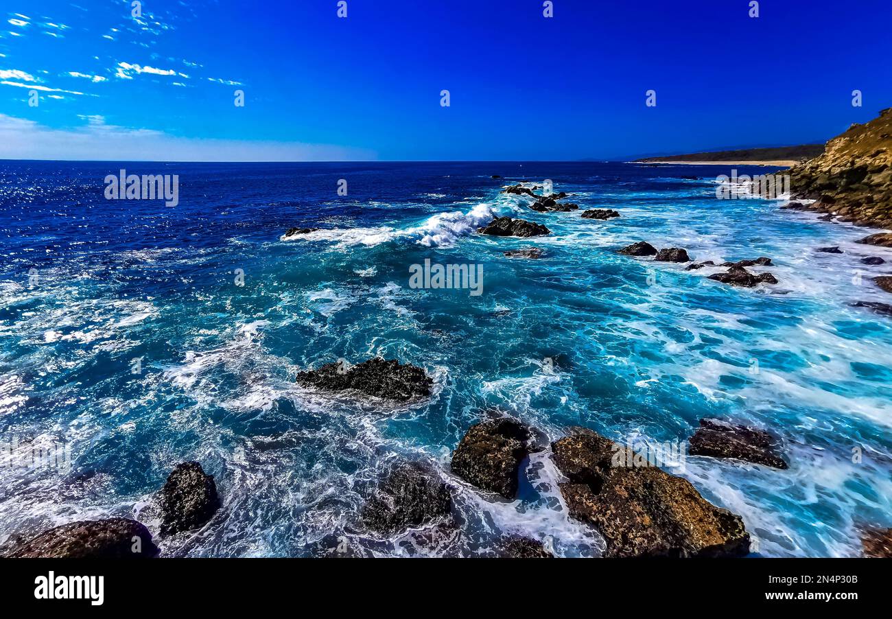 Beautiful rocks cliffs stones and boulders and huge big surfer waves ...