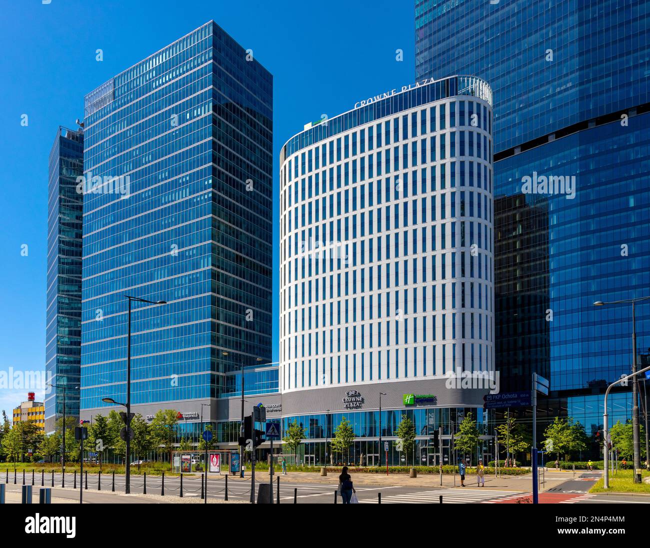 Warsaw, Poland - July 3: Warsaw Hub towers office complex by Ghelamco ...