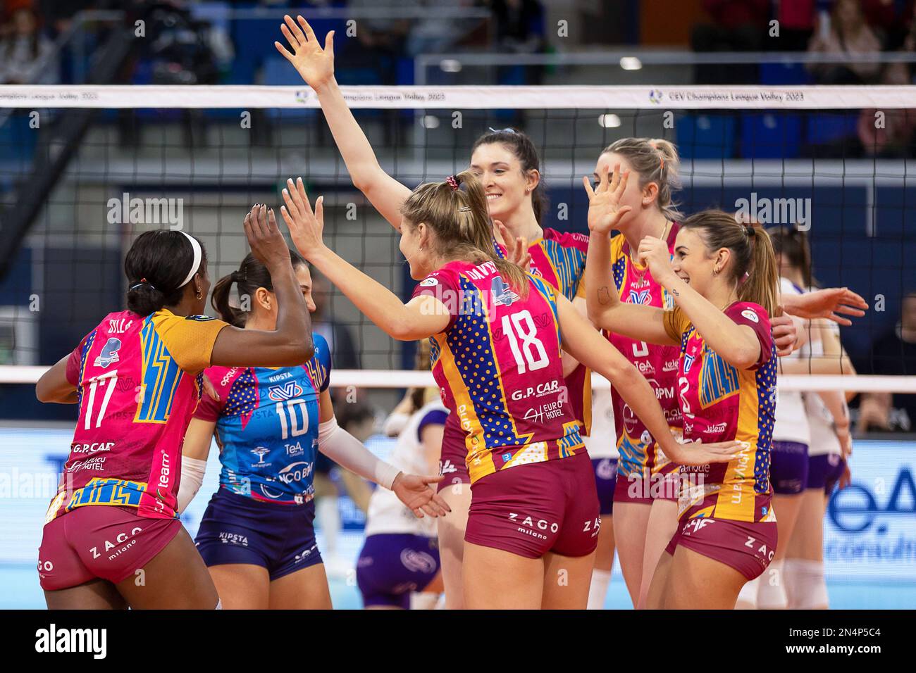 Happiness of Dana Rettke (Vero Volley Milano) and teamates Stock Photo ...